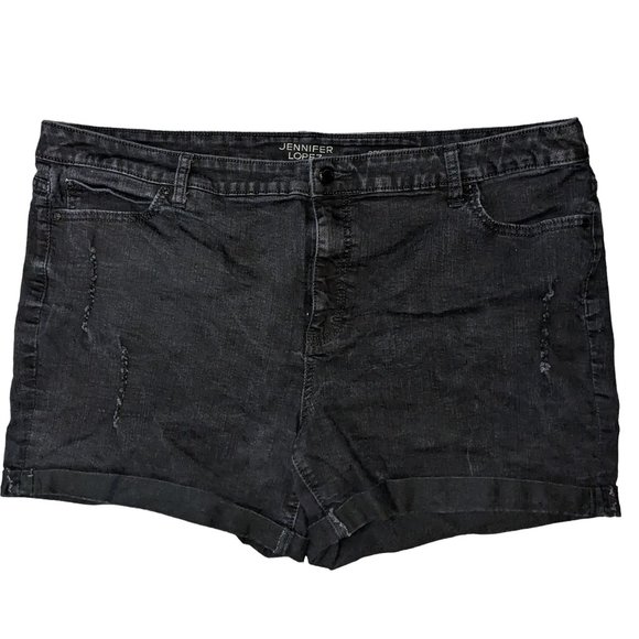 Jennifer Lopez | Shorts | Jennifer Lopez Black Distressed Denim Shorts ...